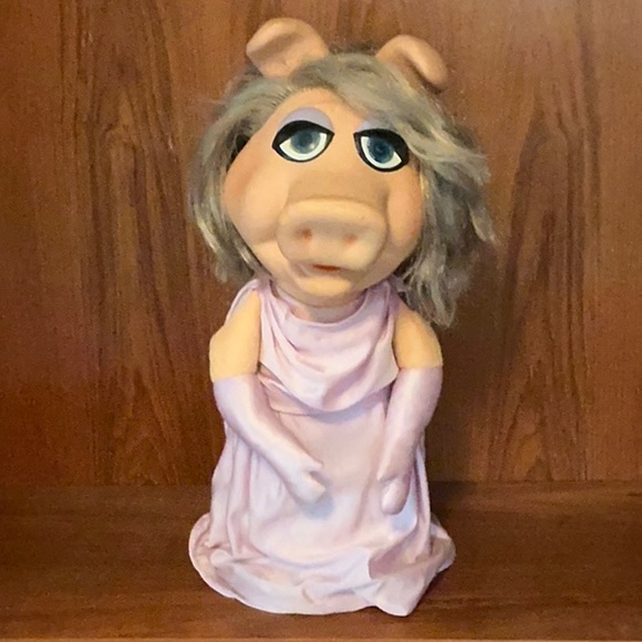 Toys | Vintage Muppet Miss Piggy Puppet In Lavender Dress | Poshmark